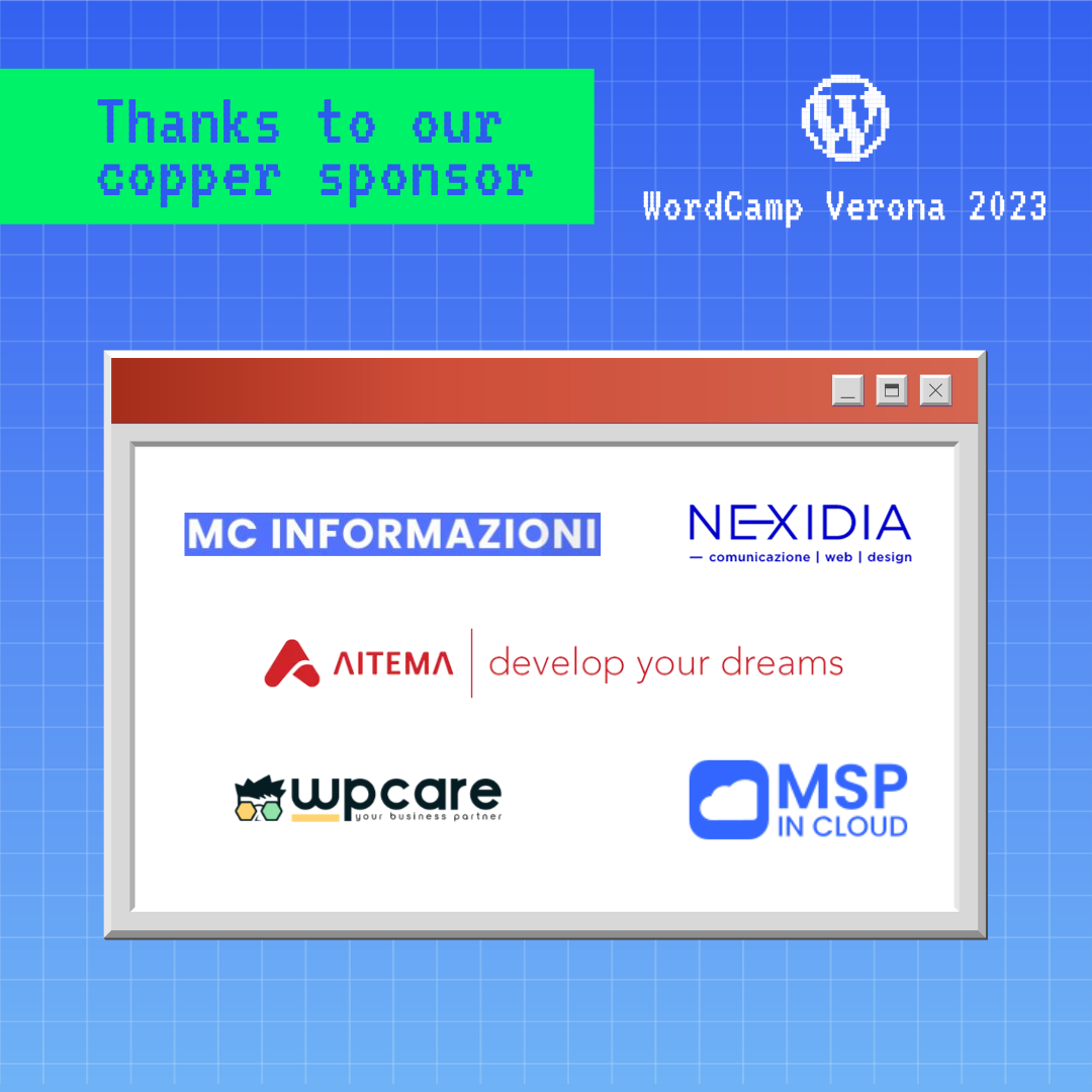 Thank you copper sponsors – WordCamp Verona 2023